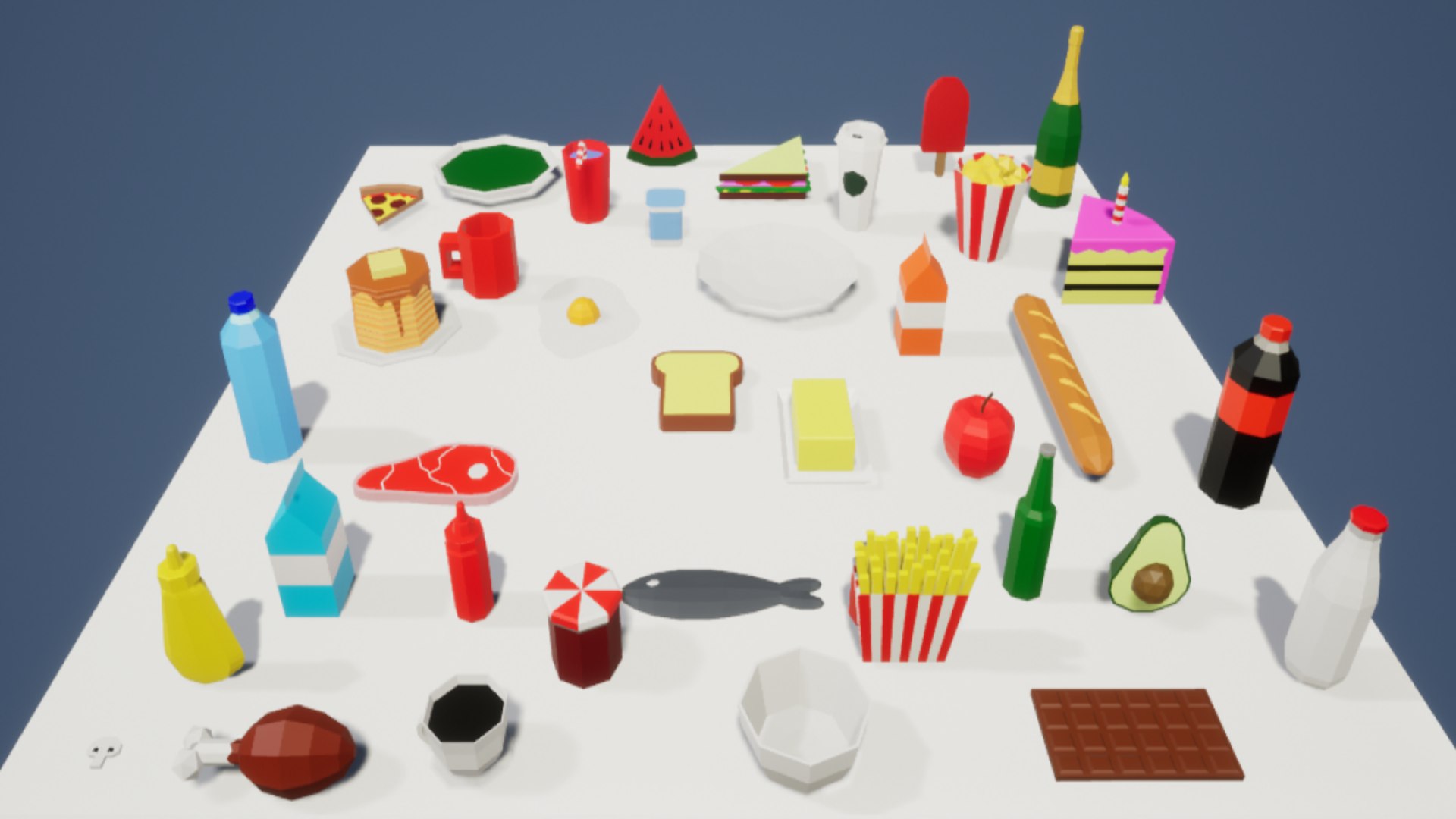 Pack 40 Food Items Low Poly 3D Model - TurboSquid 2227542