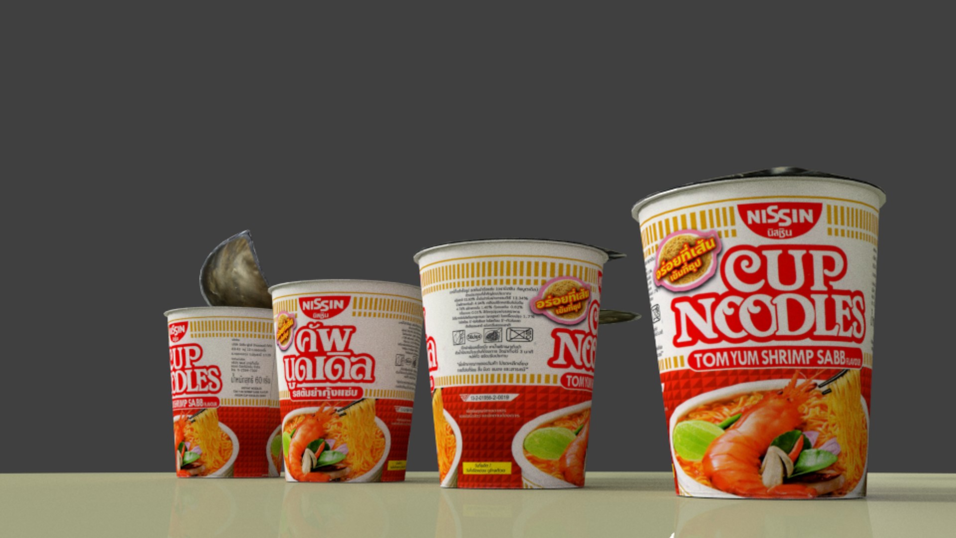 3d Nissin Cup Noodle Tom Model