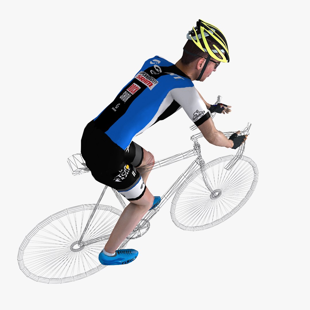 3d 3ds Racing Cyclist Rigged