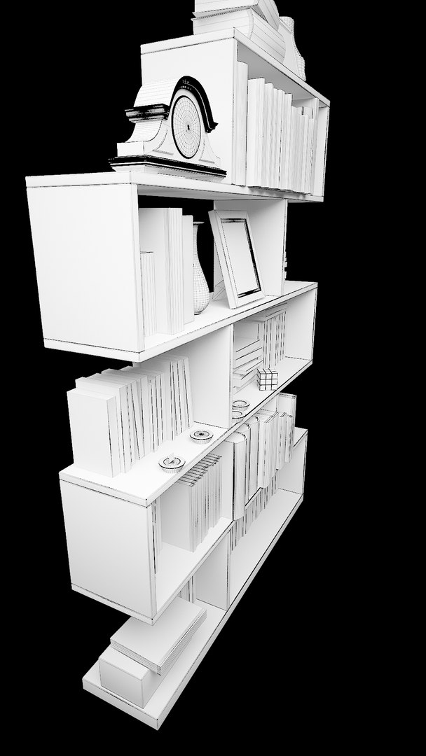 3D Bookshelf Slider Boxes With Books - TurboSquid 1871836