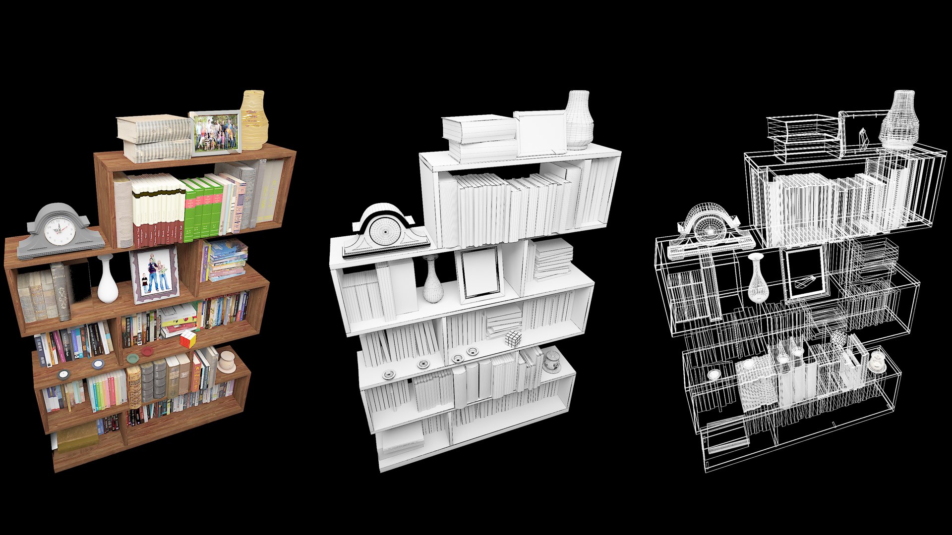 3D Bookshelf Slider Boxes With Books - TurboSquid 1871836
