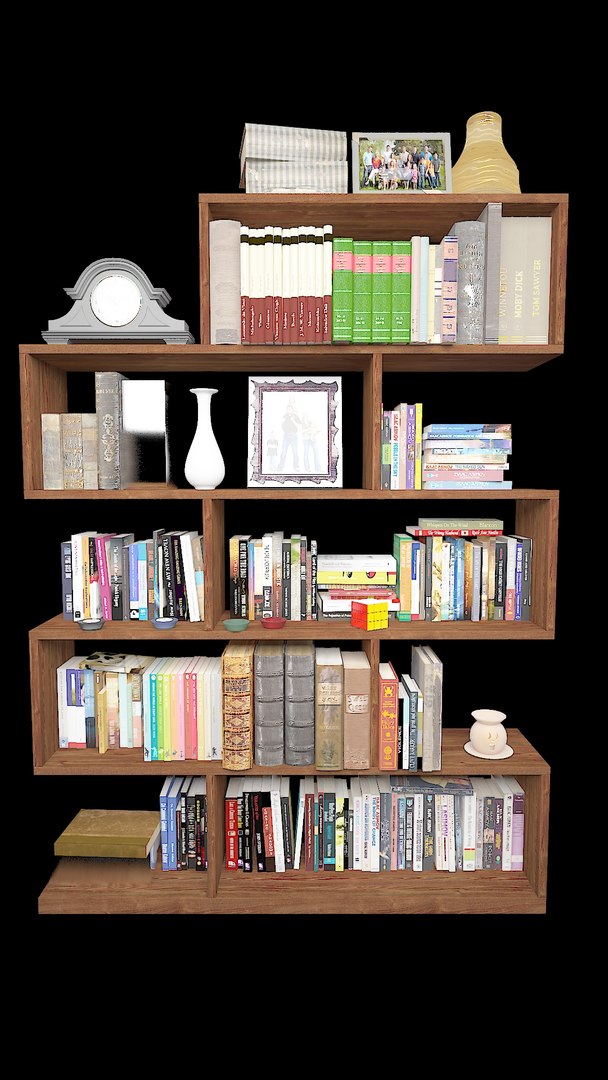 3D Bookshelf Slider Boxes With Books - TurboSquid 1871836