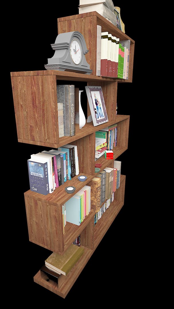 3D Bookshelf Slider Boxes With Books - TurboSquid 1871836