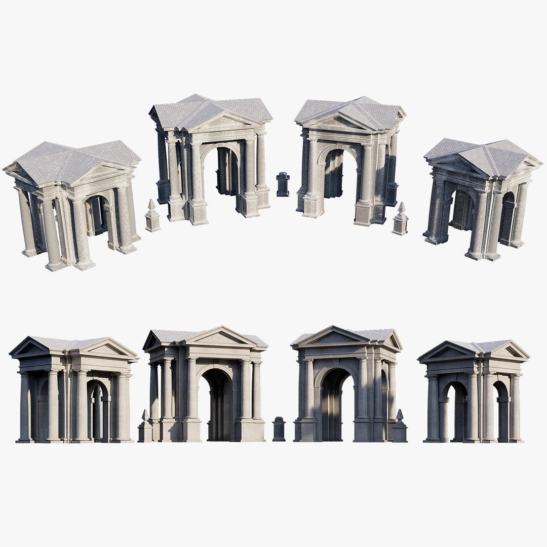 3D Collection Gazebo Arched Portico In Tuscan Orde On Vignola ...