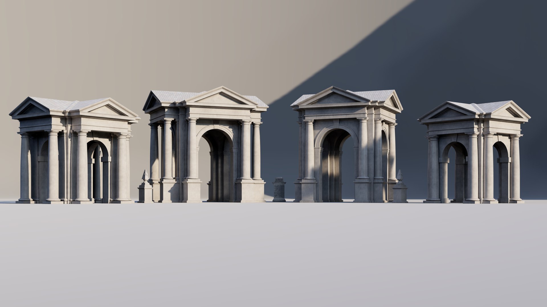 3D Collection Gazebo Arched Portico In Tuscan Orde On Vignola ...