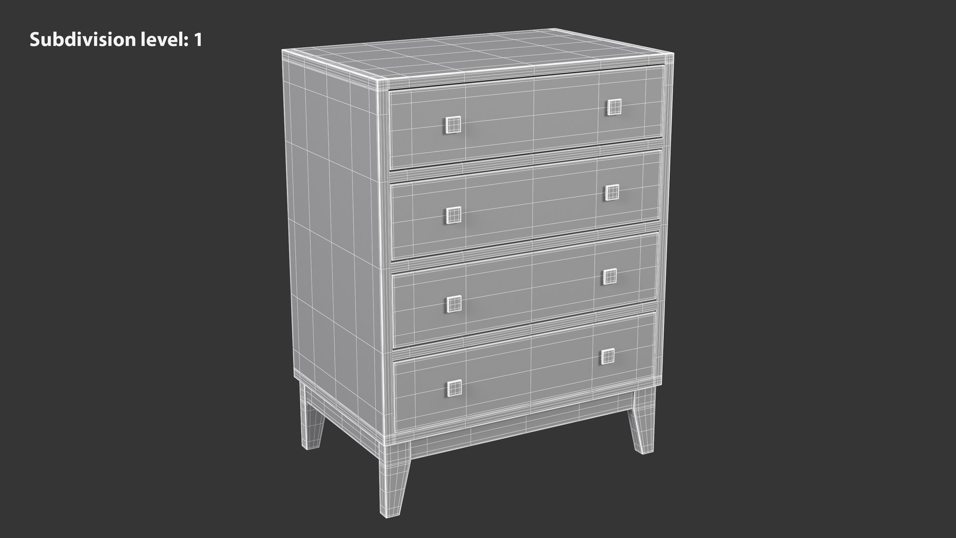 White Chest of Drawers 3D model - TurboSquid 1900729