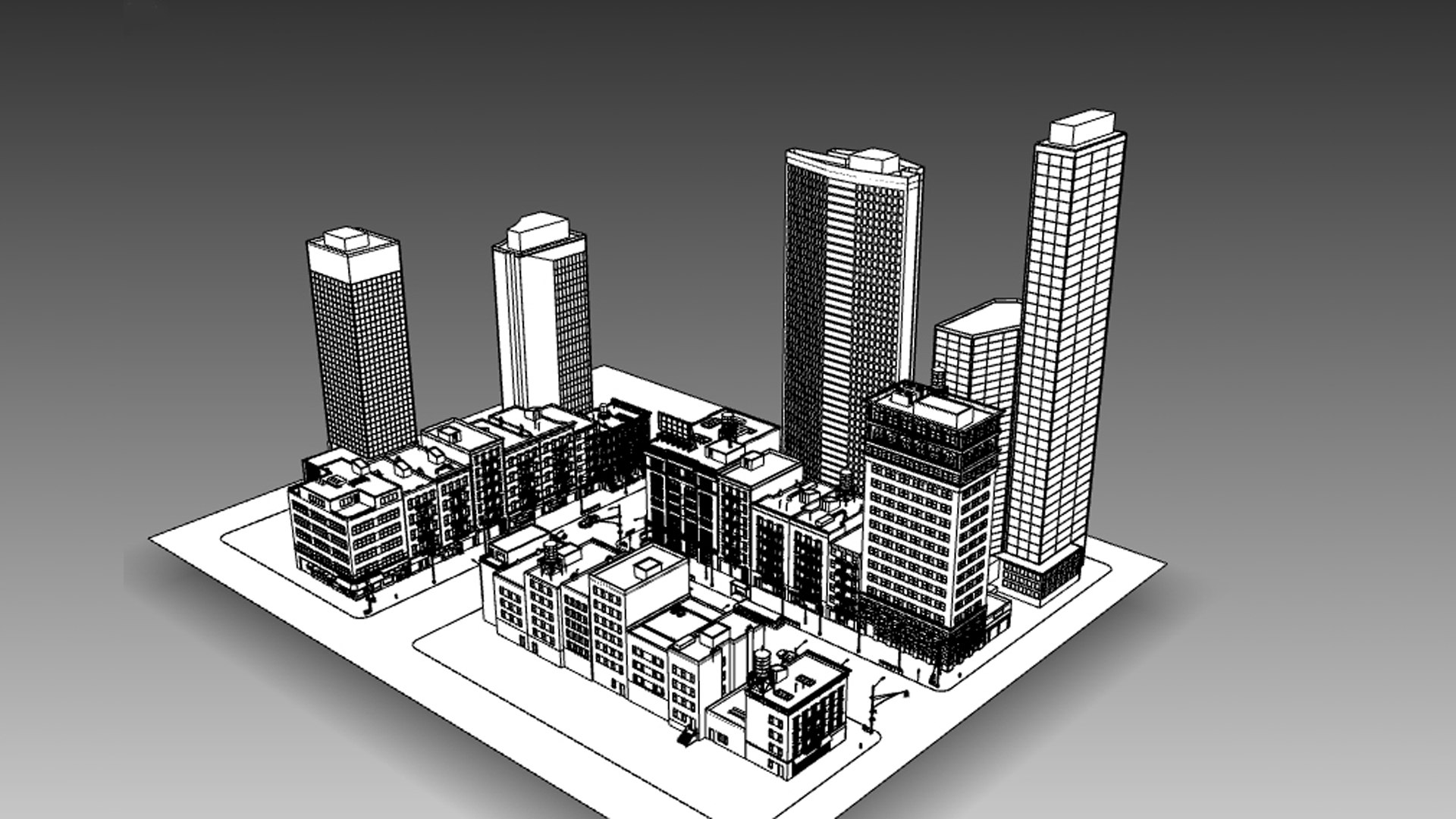 Hd Block Street 3d Model