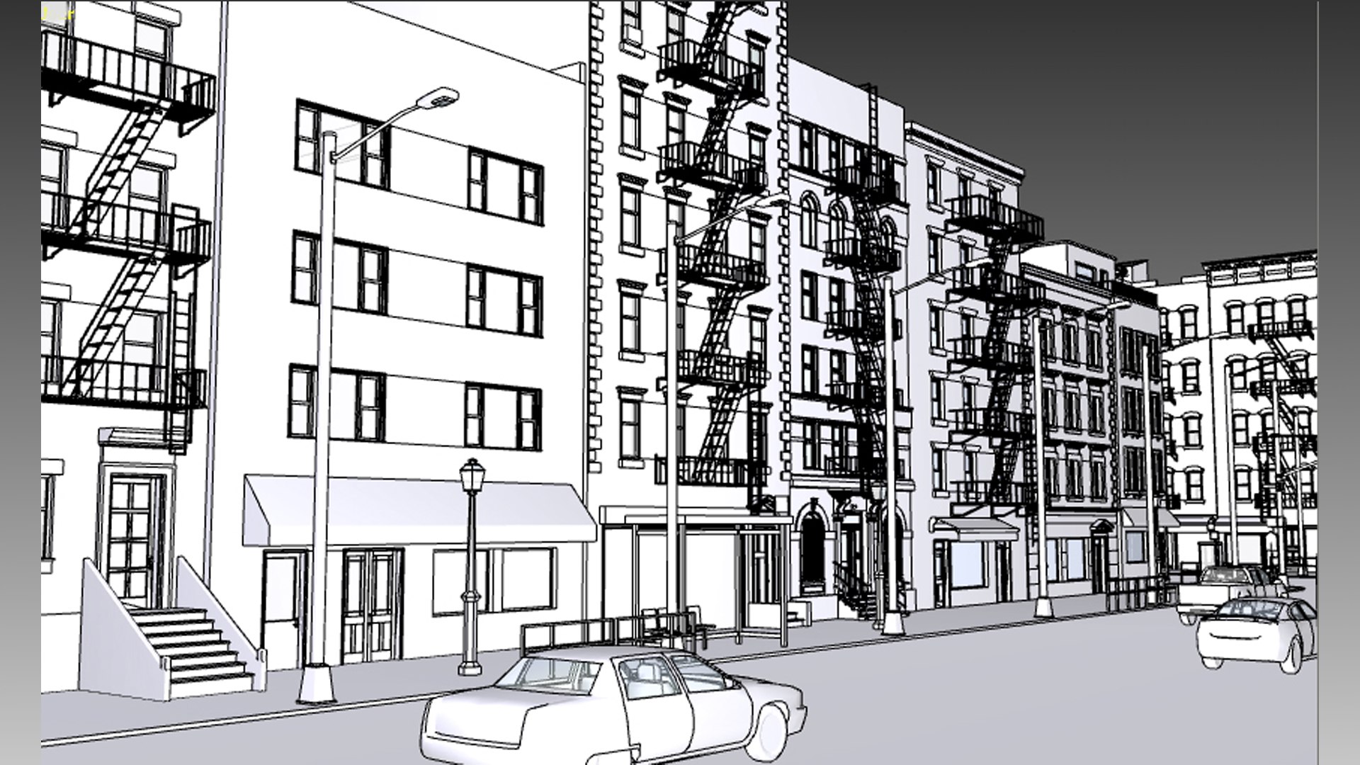 Hd Block Street 3d Model