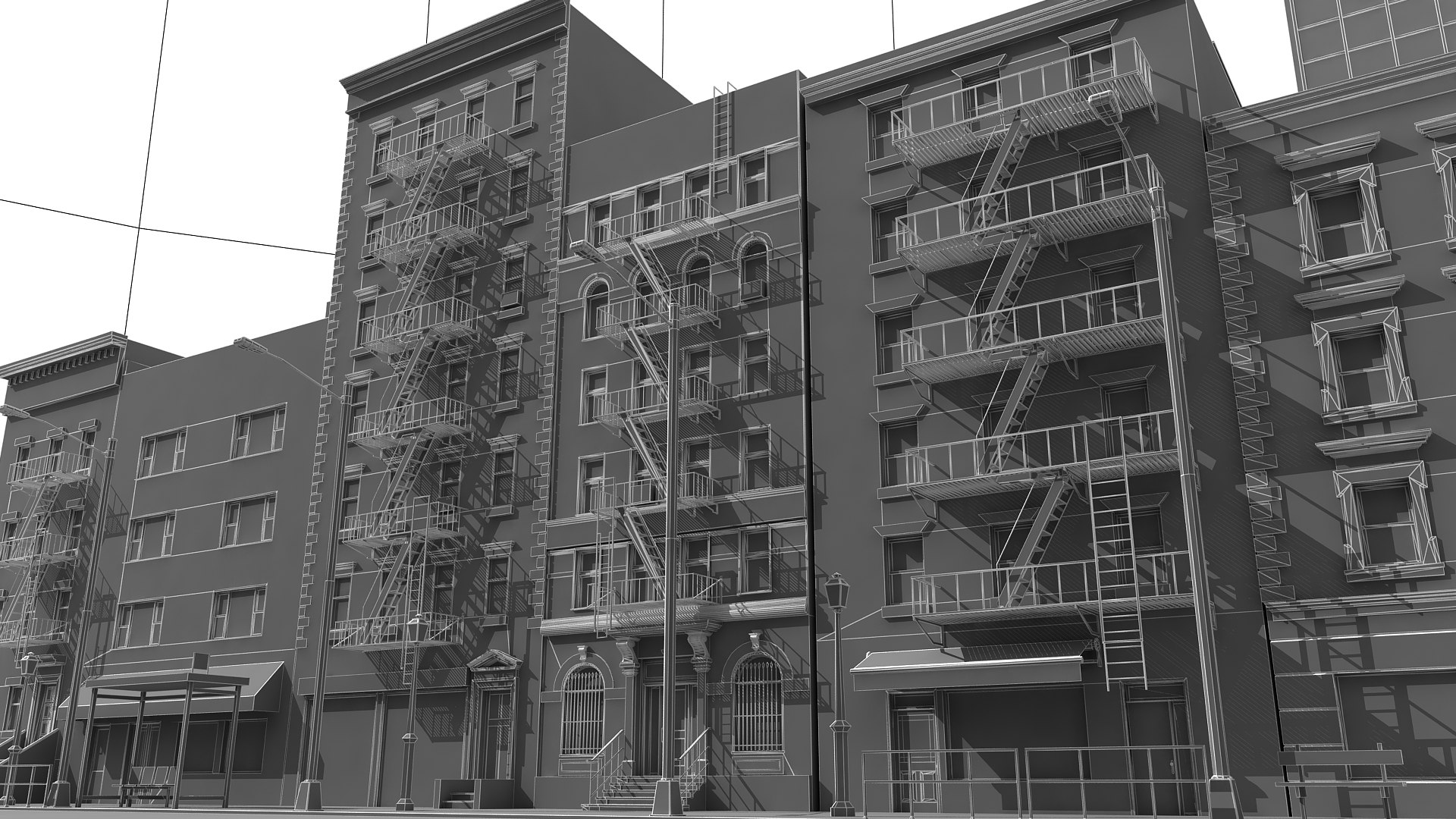 Hd Block Street 3d Model