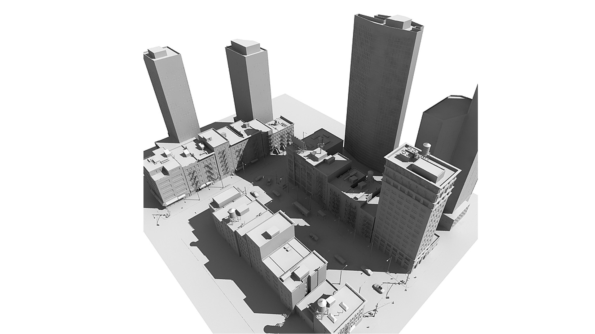 Hd Block Street 3d Model