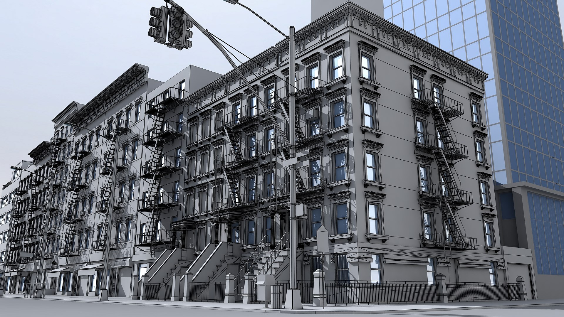 Hd Block Street 3d Model