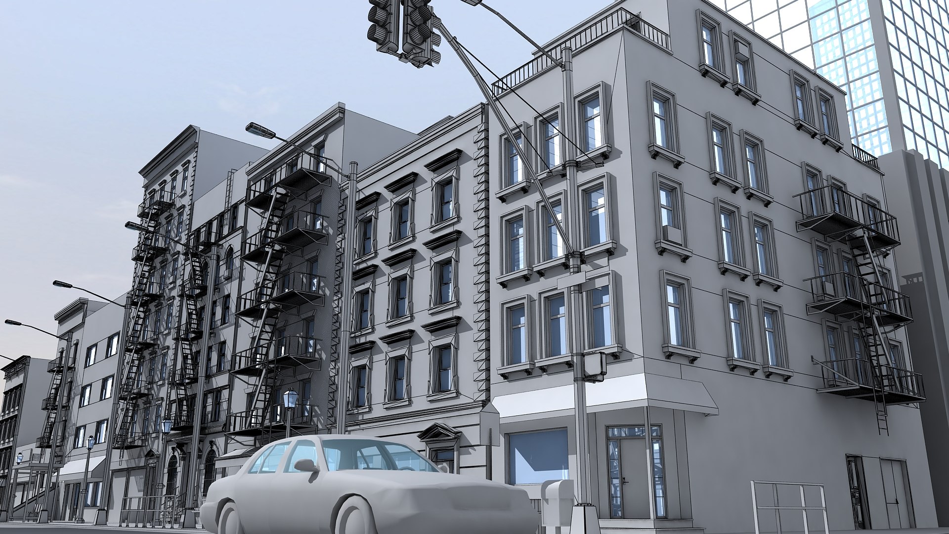 Hd Block Street 3d Model