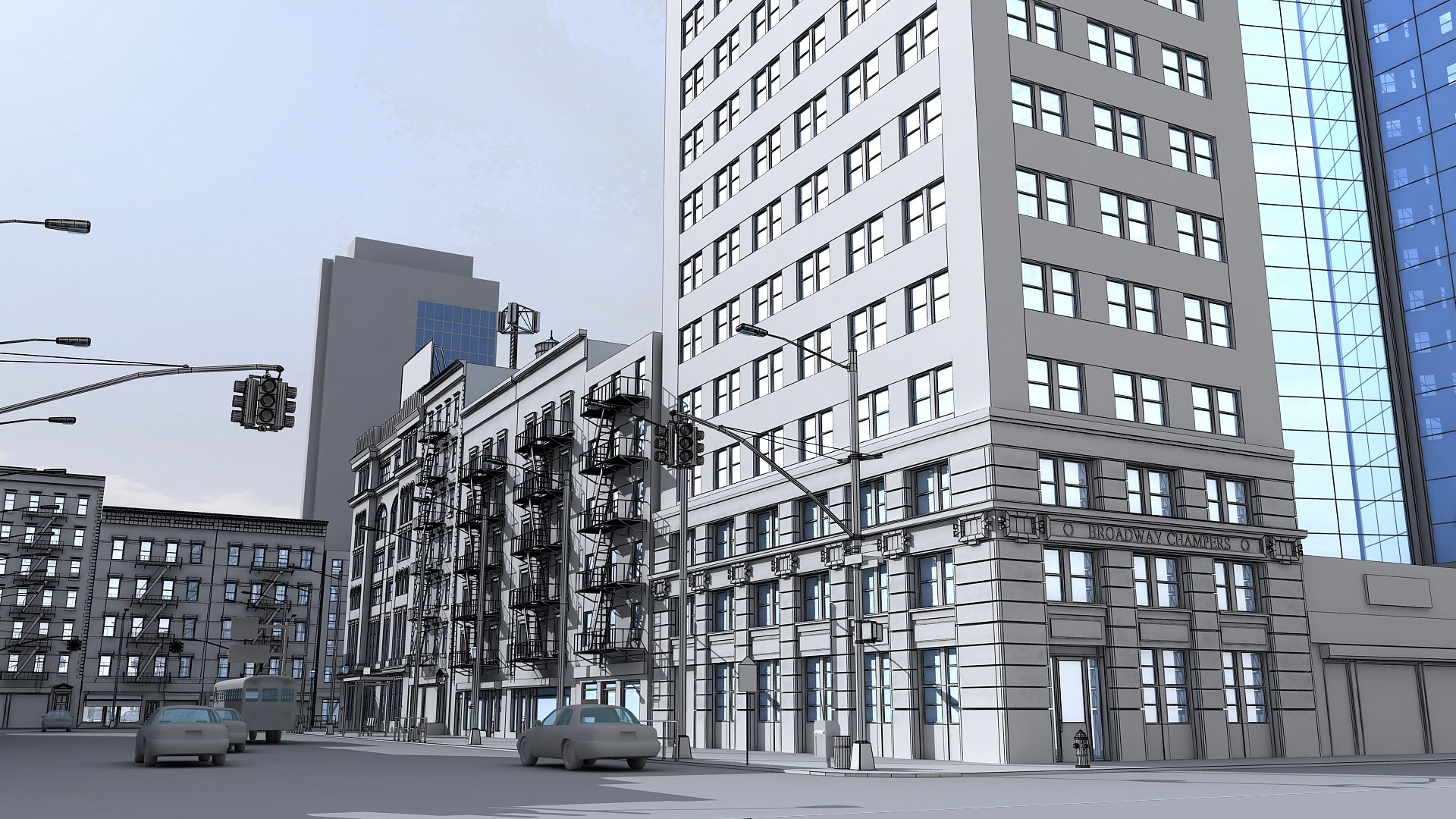 Hd Block Street 3d Model