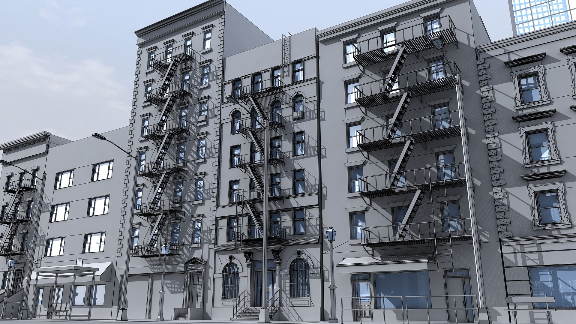 Hd Block Street 3d Model