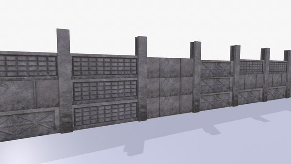Set of construction concrete fences 3D model - TurboSquid 1792895