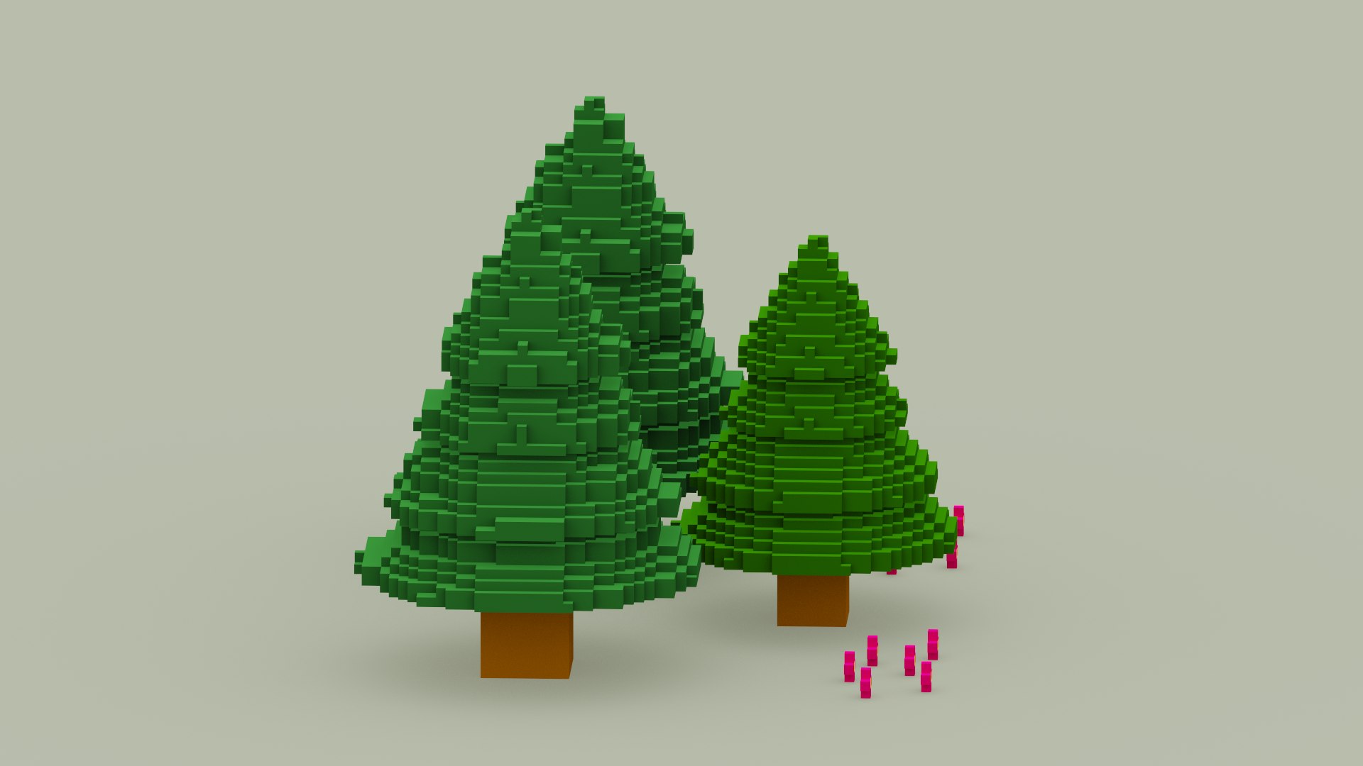 Voxel Tree and Flower 3D model - TurboSquid 1877213
