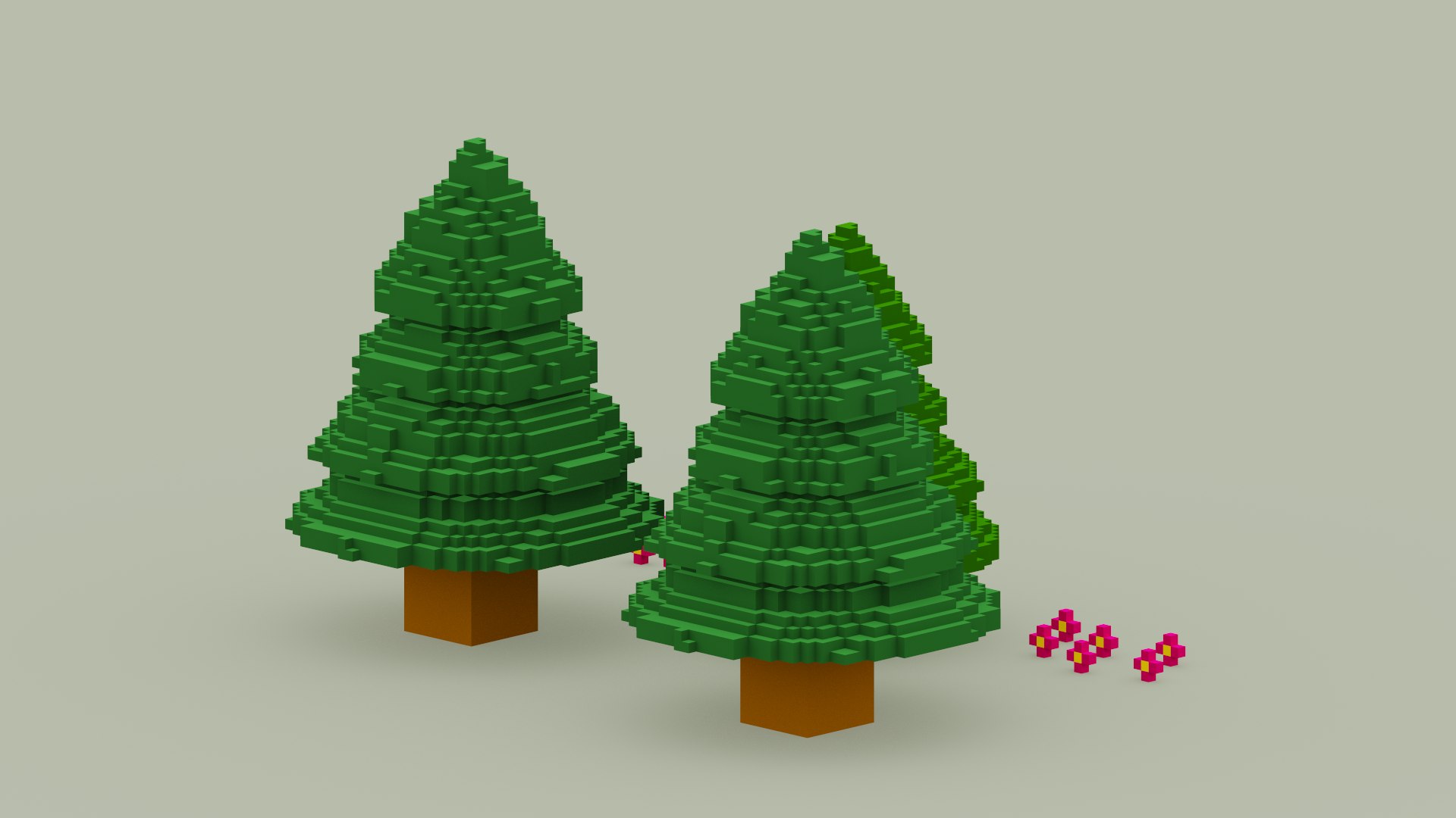 Voxel Tree and Flower 3D model - TurboSquid 1877213
