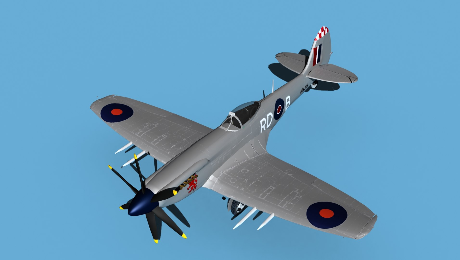 Supermarine Spitfire Mk XXIII V05 3D - TurboSquid 1926324