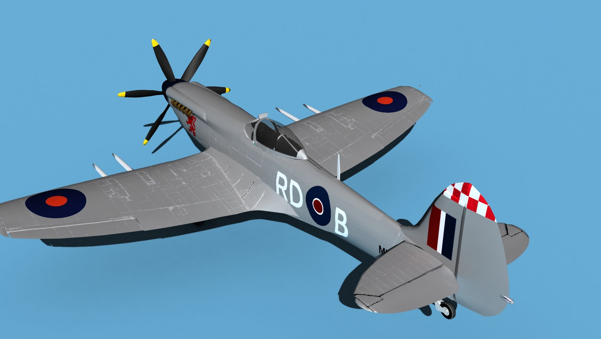 Supermarine Spitfire Mk XXIII V05 3D - TurboSquid 1926324