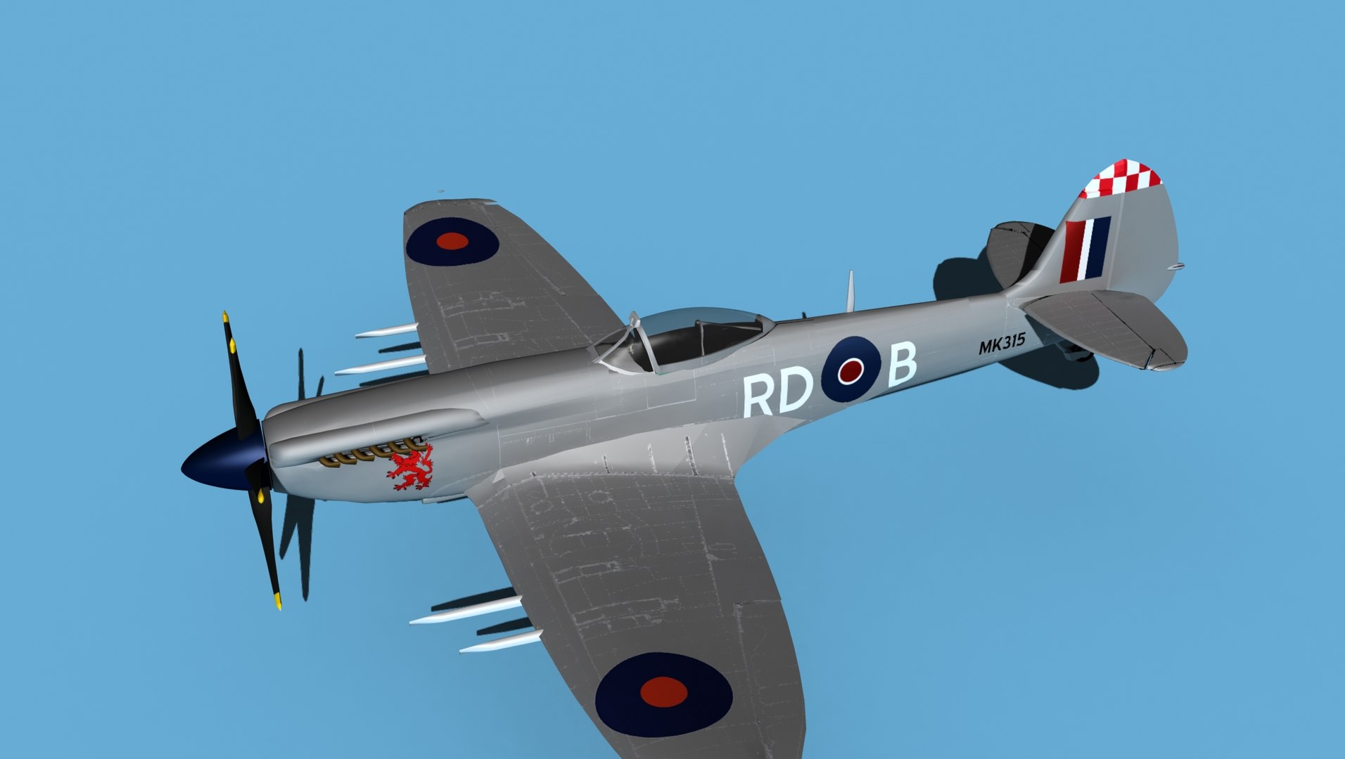 Supermarine Spitfire Mk XXIII V05 3D - TurboSquid 1926324