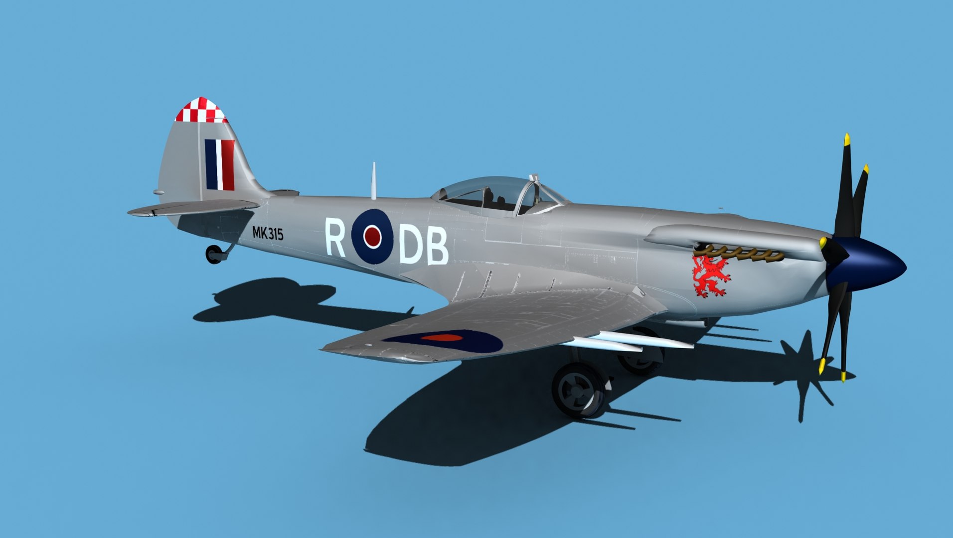 Supermarine Spitfire Mk XXIII V05 3D - TurboSquid 1926324