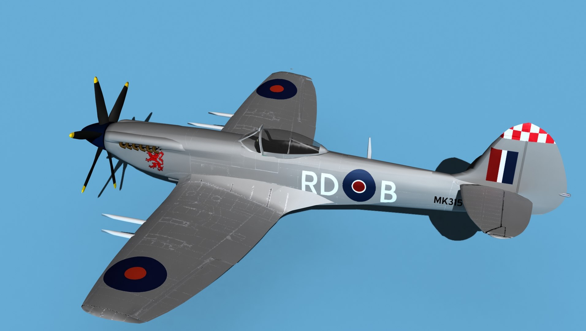 Supermarine Spitfire Mk XXIII V05 3D - TurboSquid 1926324