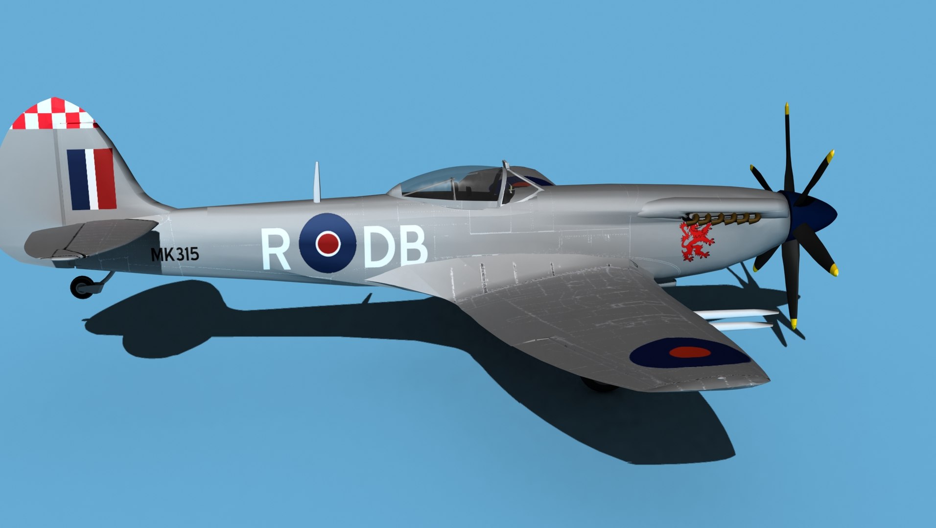 Supermarine Spitfire Mk XXIII V05 3D - TurboSquid 1926324