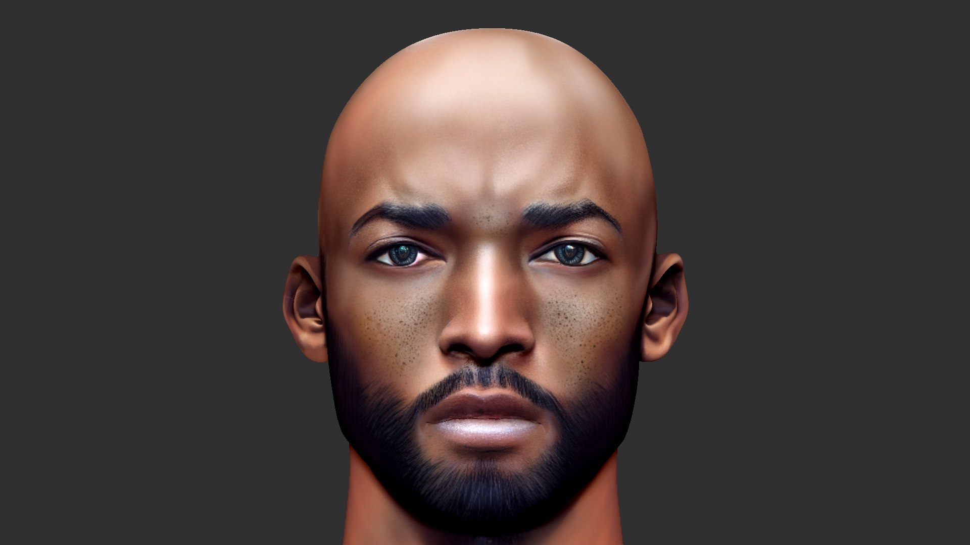 Black African Male Head Realistic Perfect Head Low-poly 3D Low-poly 3D Model 3D Model ...