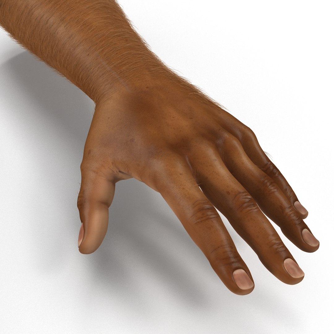 African Man Hands 3 3d Model