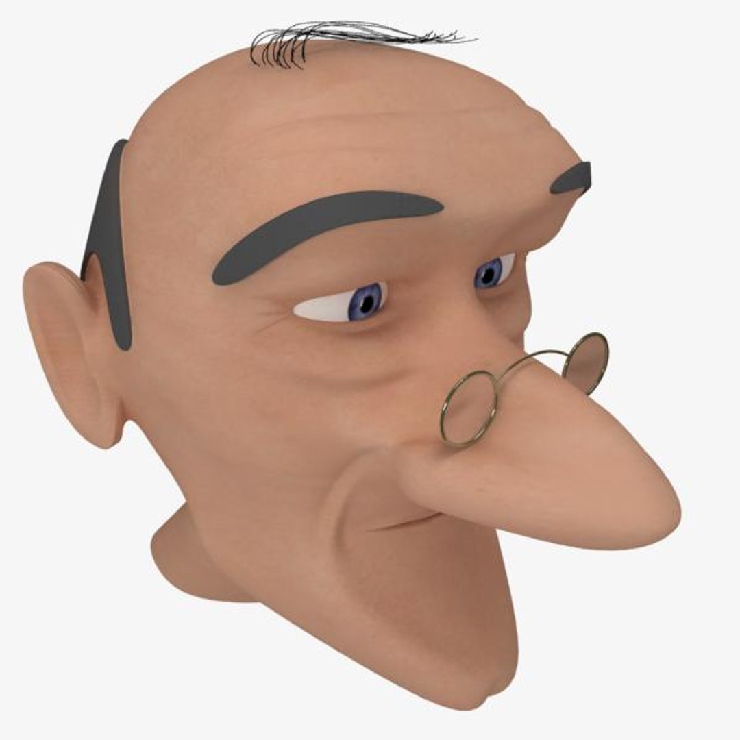 3d Head Cartoon Old Man