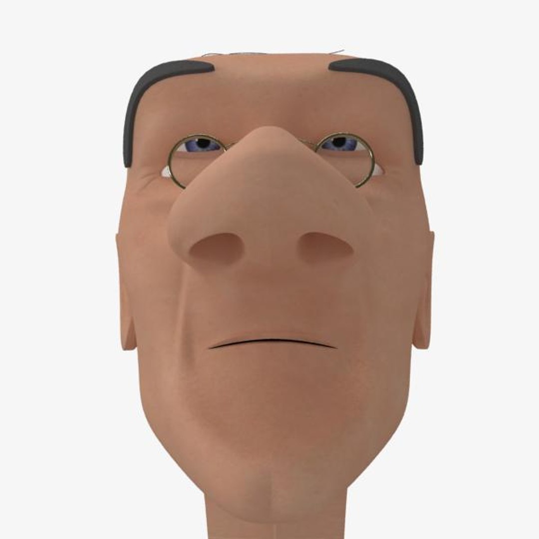 3d Head Cartoon Old Man