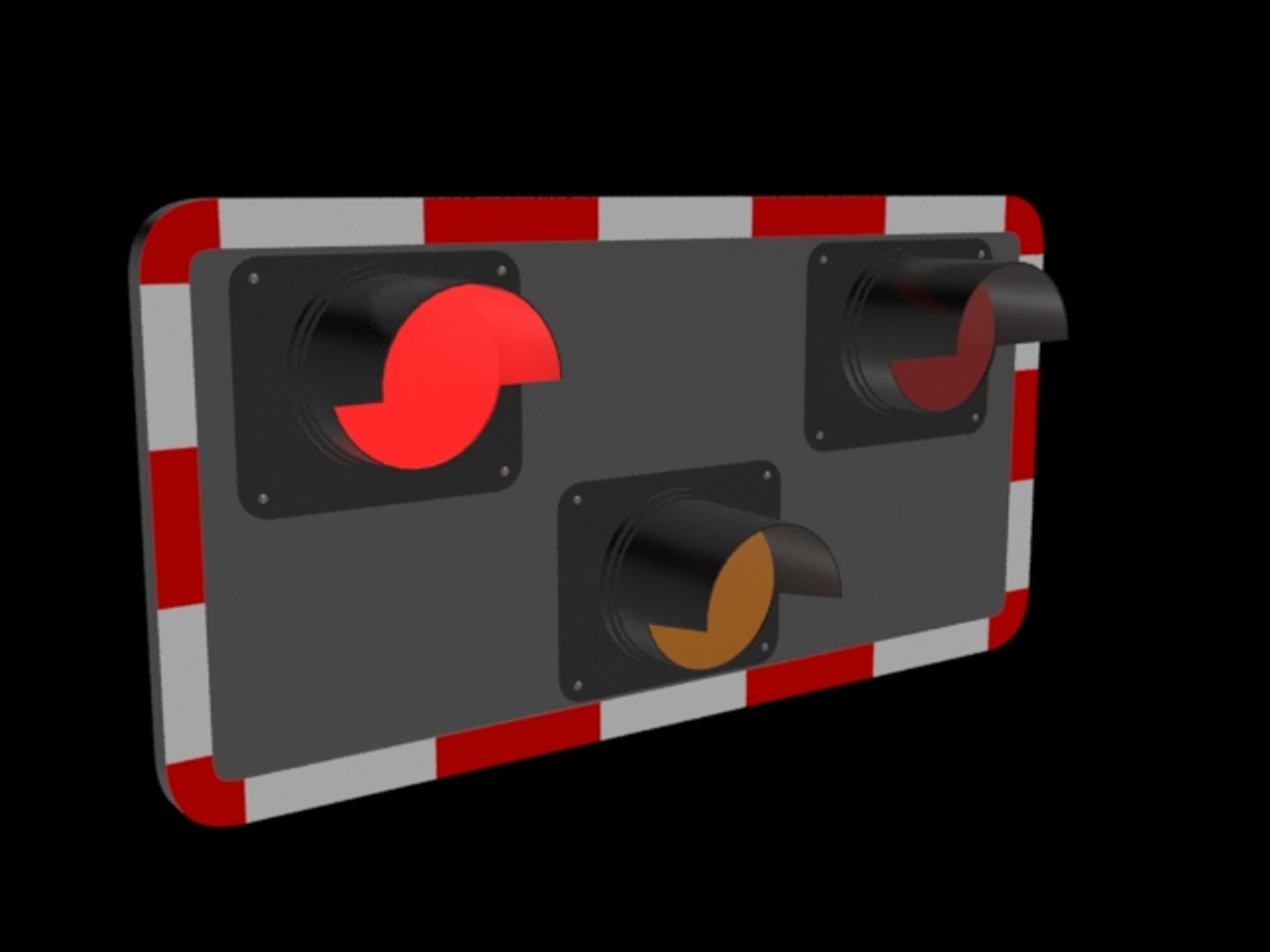 Free Level Crossing Traffic Lights 3d Model