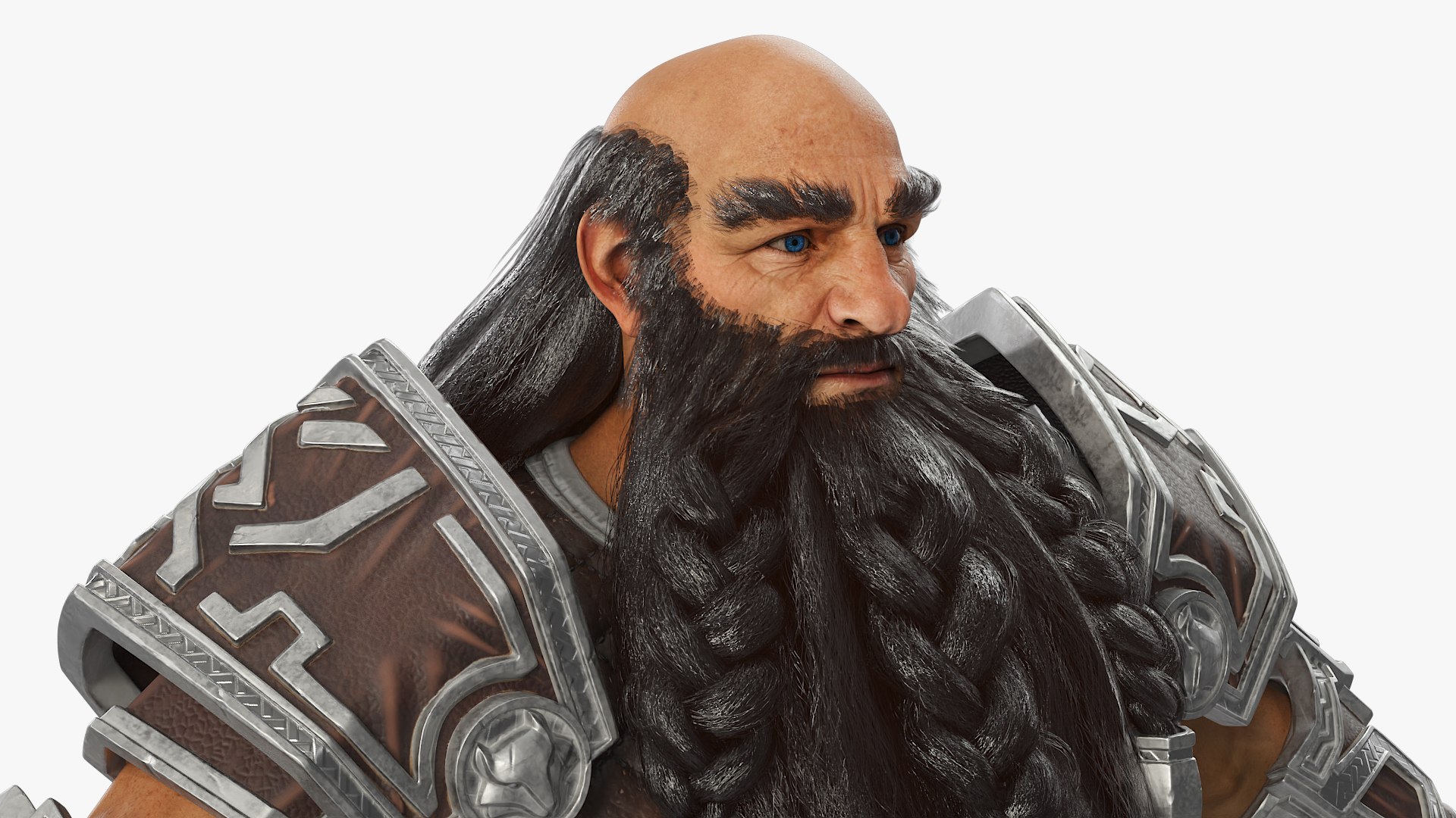 3D Armored Dwarf Warrior With Hammer - TurboSquid 2396723