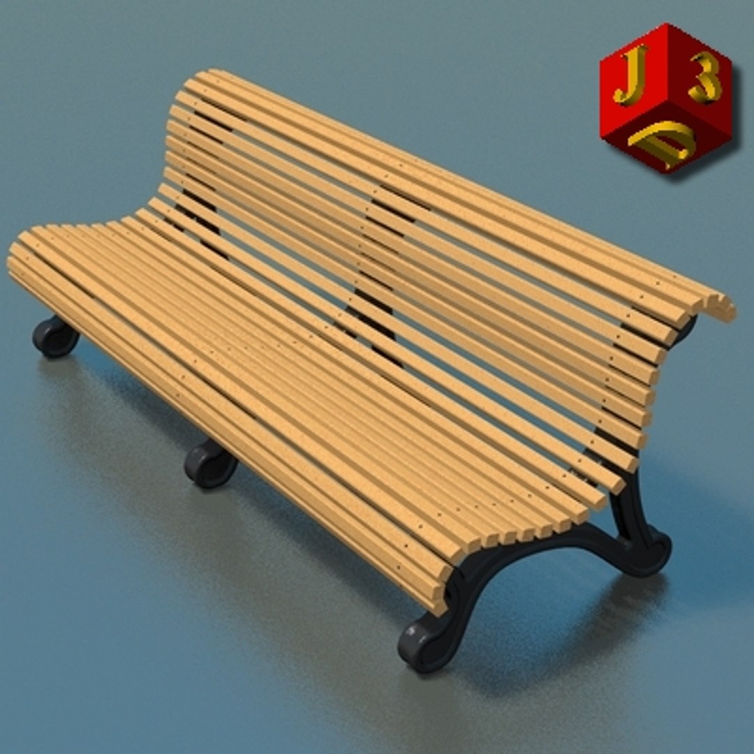 3d Garden Street Bench