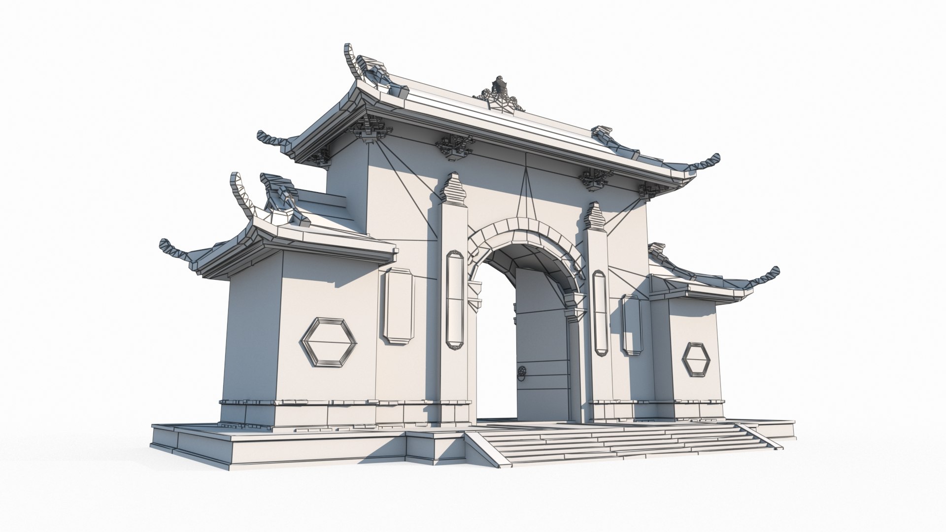 Taoist Gate Of Ancient Asian Architecture 3D - TurboSquid 2046310
