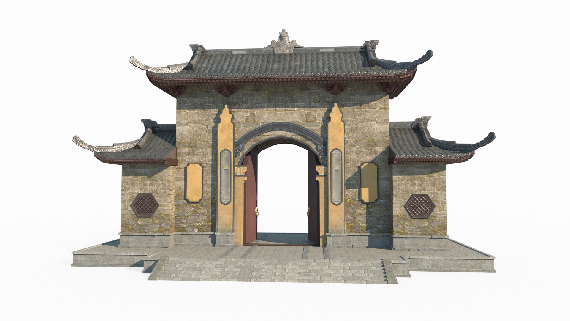 Taoist Gate Of Ancient Asian Architecture 3D - TurboSquid 2046310