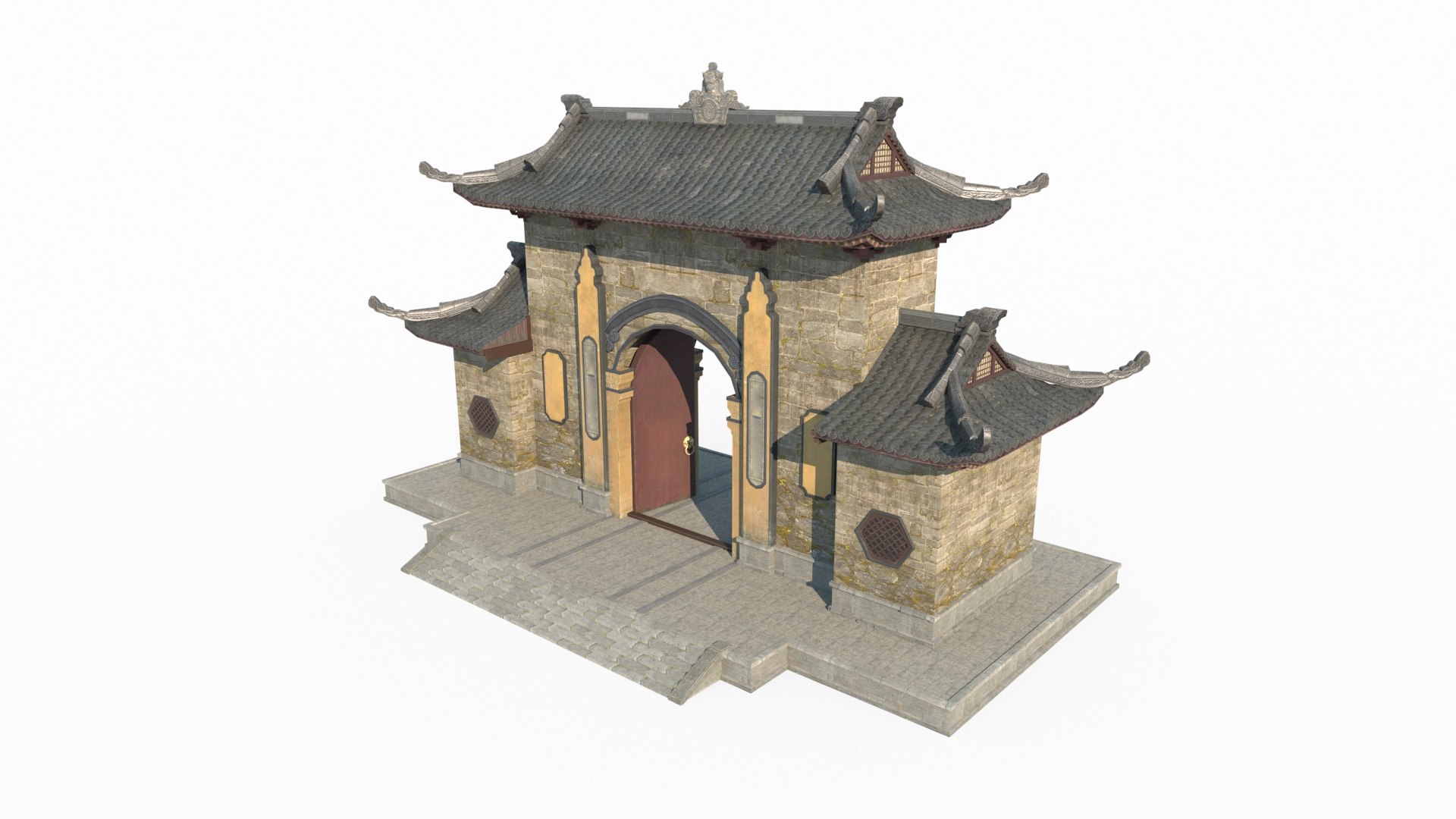 Taoist Gate Of Ancient Asian Architecture 3D - TurboSquid 2046310