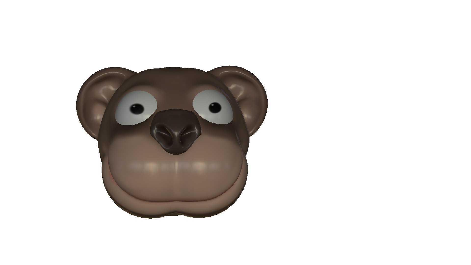 modèle 3D de Tête De Singe Dessin Animé Mignon - TurboSquid 2215200