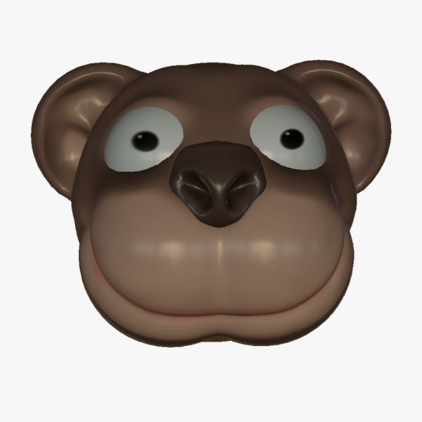 modèle 3D de Tête De Singe Dessin Animé Mignon - TurboSquid 2215200