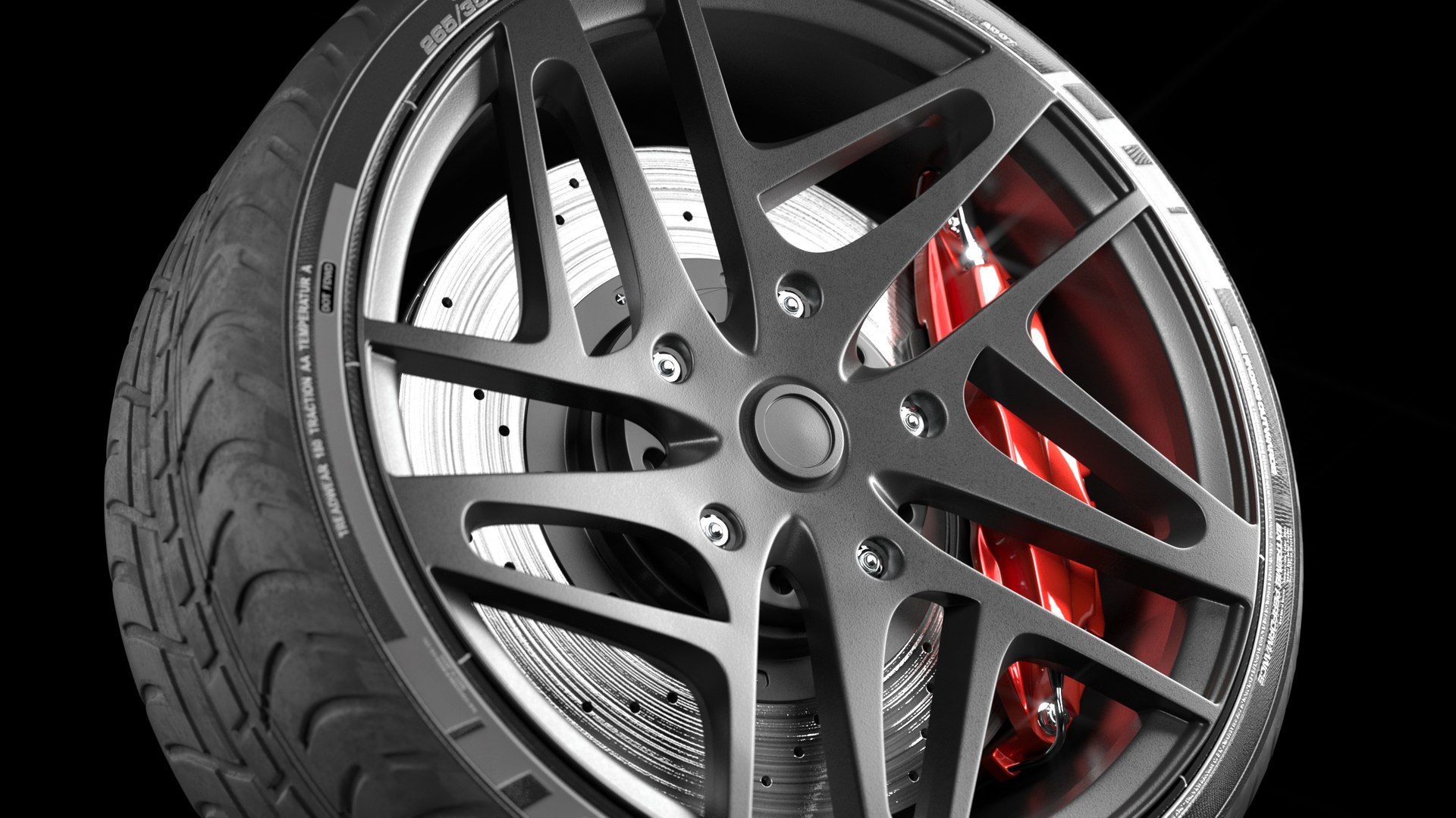 3D Car Wheel - Rim Brake And Tire Original Design - TurboSquid 2320077
