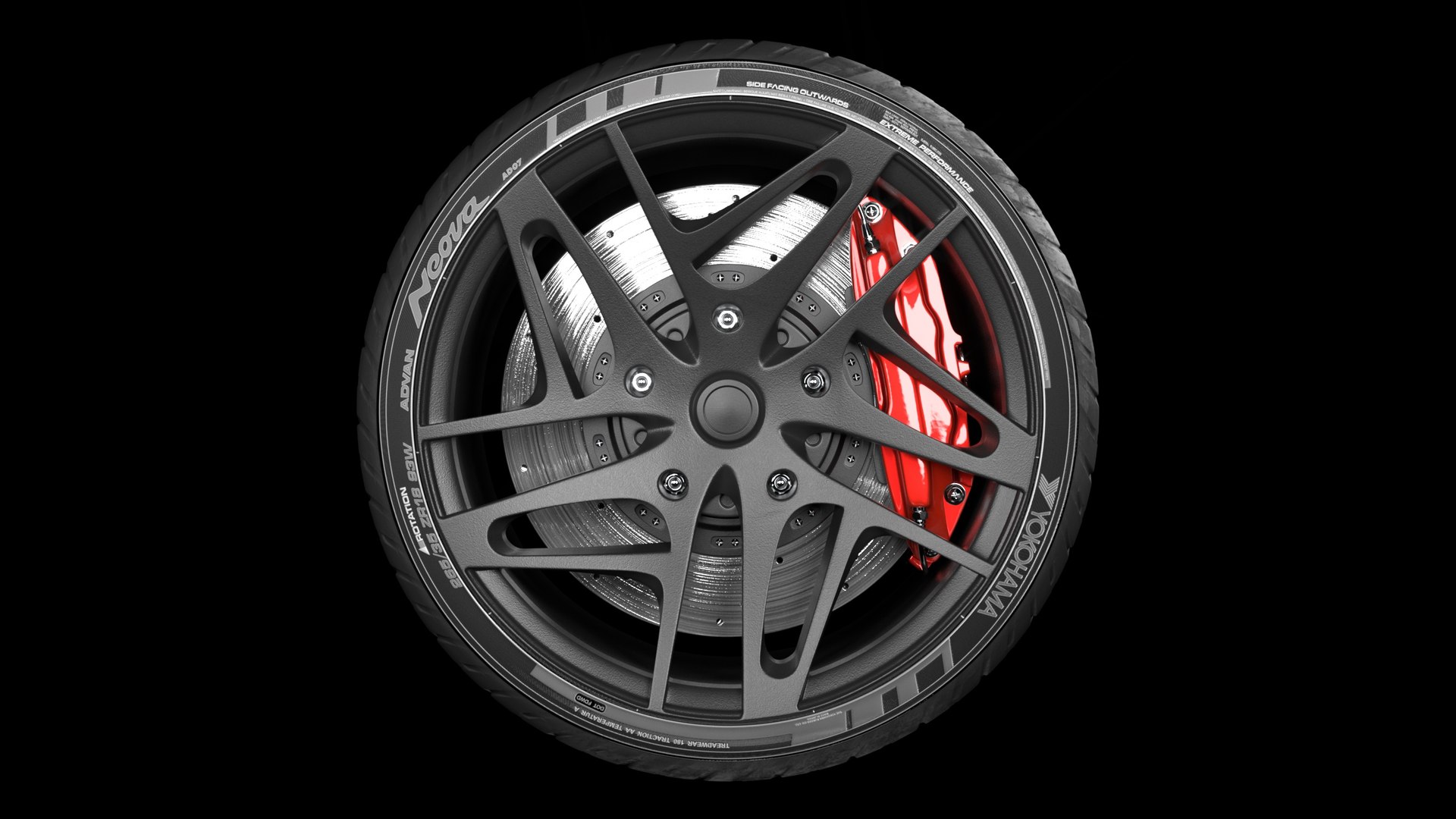 3D Car Wheel - Rim Brake And Tire Original Design - TurboSquid 2320077