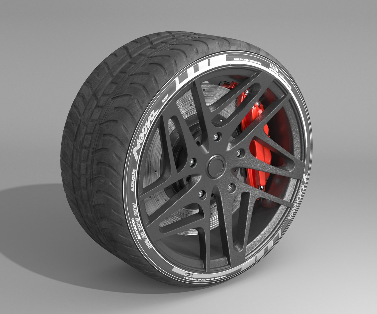 3D Car Wheel - Rim Brake And Tire Original Design - TurboSquid 2320077
