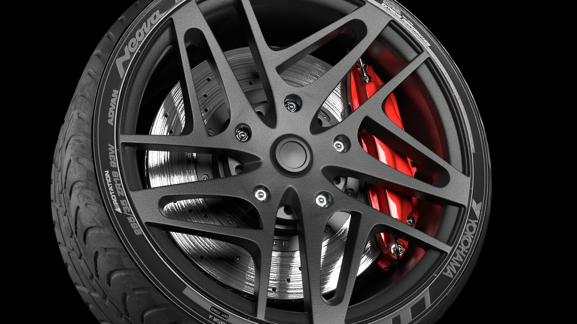 3D Car Wheel - Rim Brake And Tire Original Design - TurboSquid 2320077