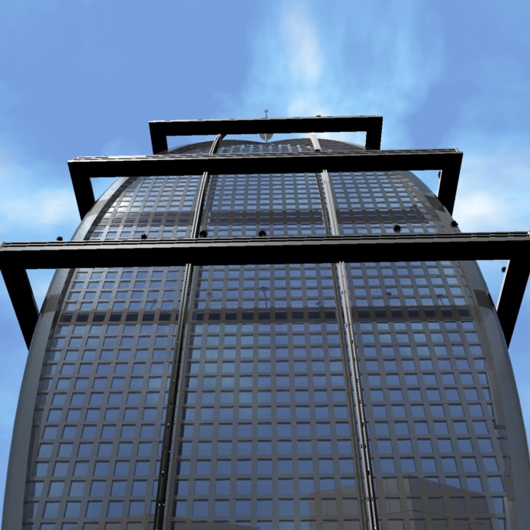3d Wedge-shaped Skyscraper Building Model