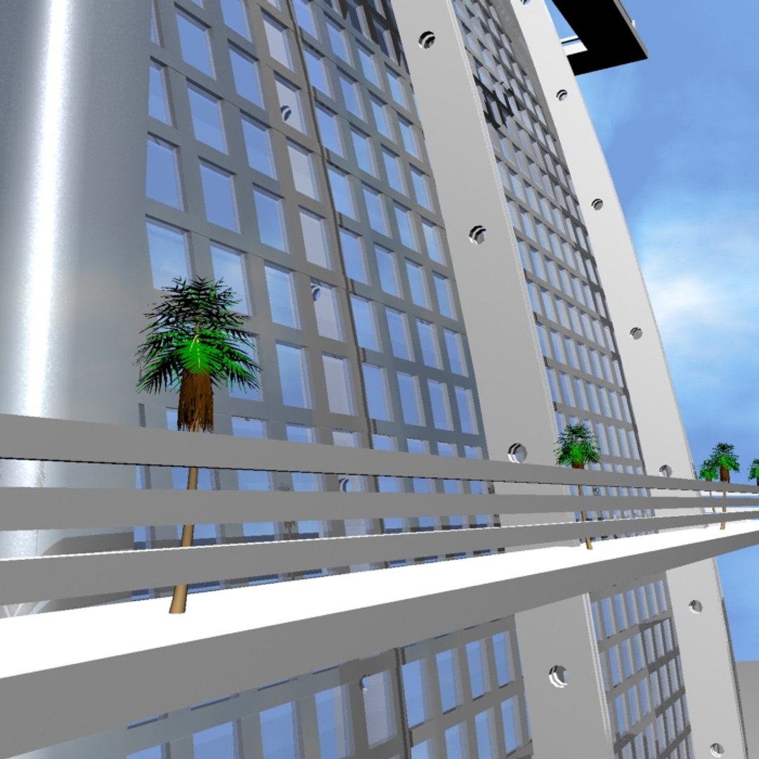 3d Wedge-shaped Skyscraper Building Model