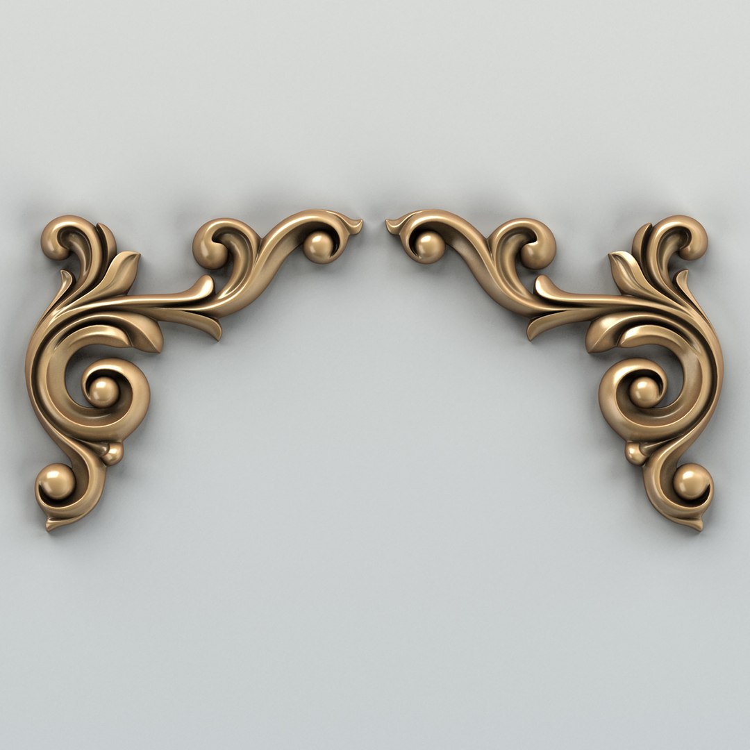 Carved Corner Decor 3d Model
