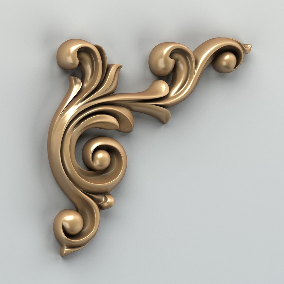 Carved Corner Decor 3d Model