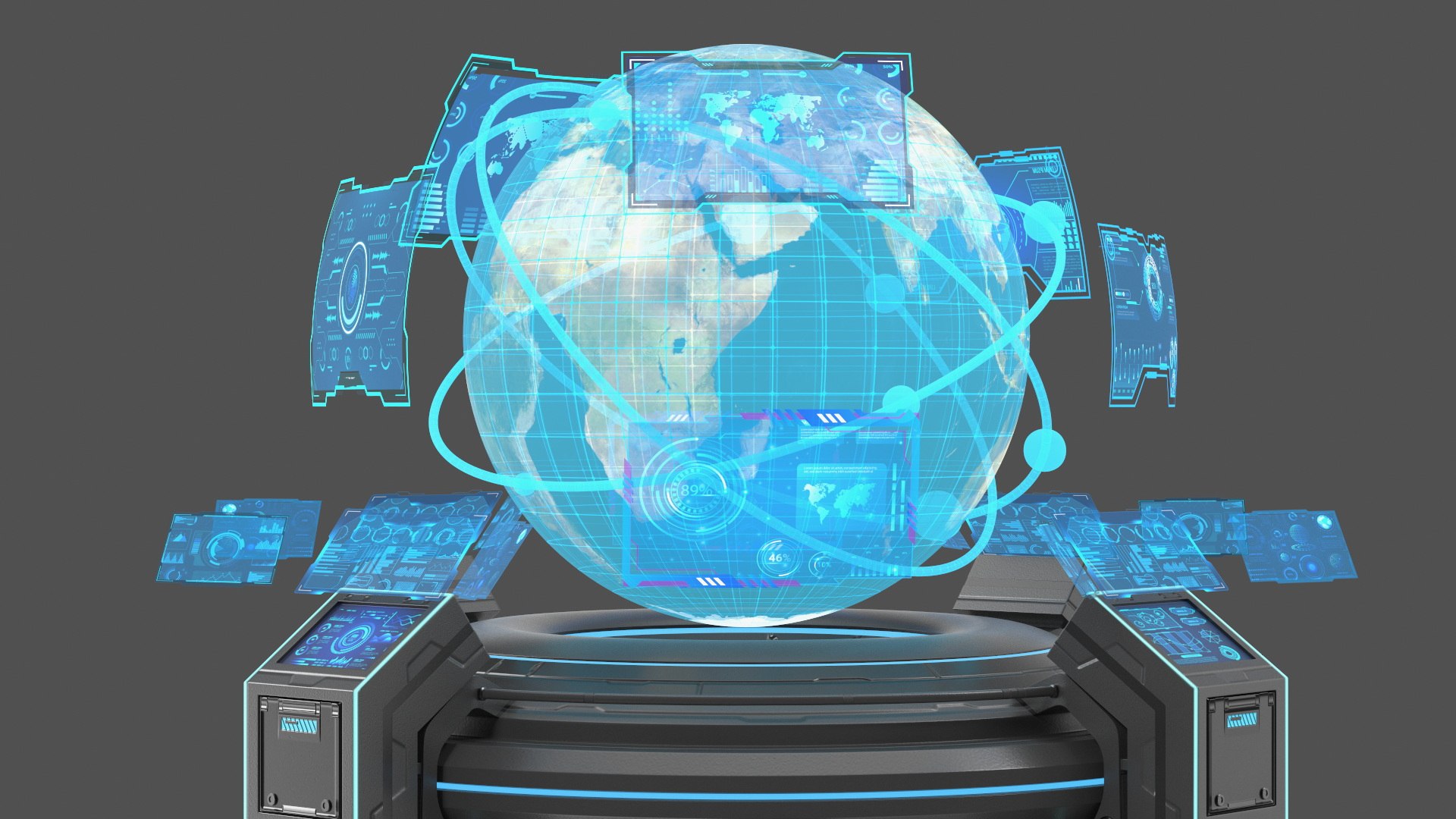 3D Futuristic Hologram Control Panel Black - TurboSquid 2292270