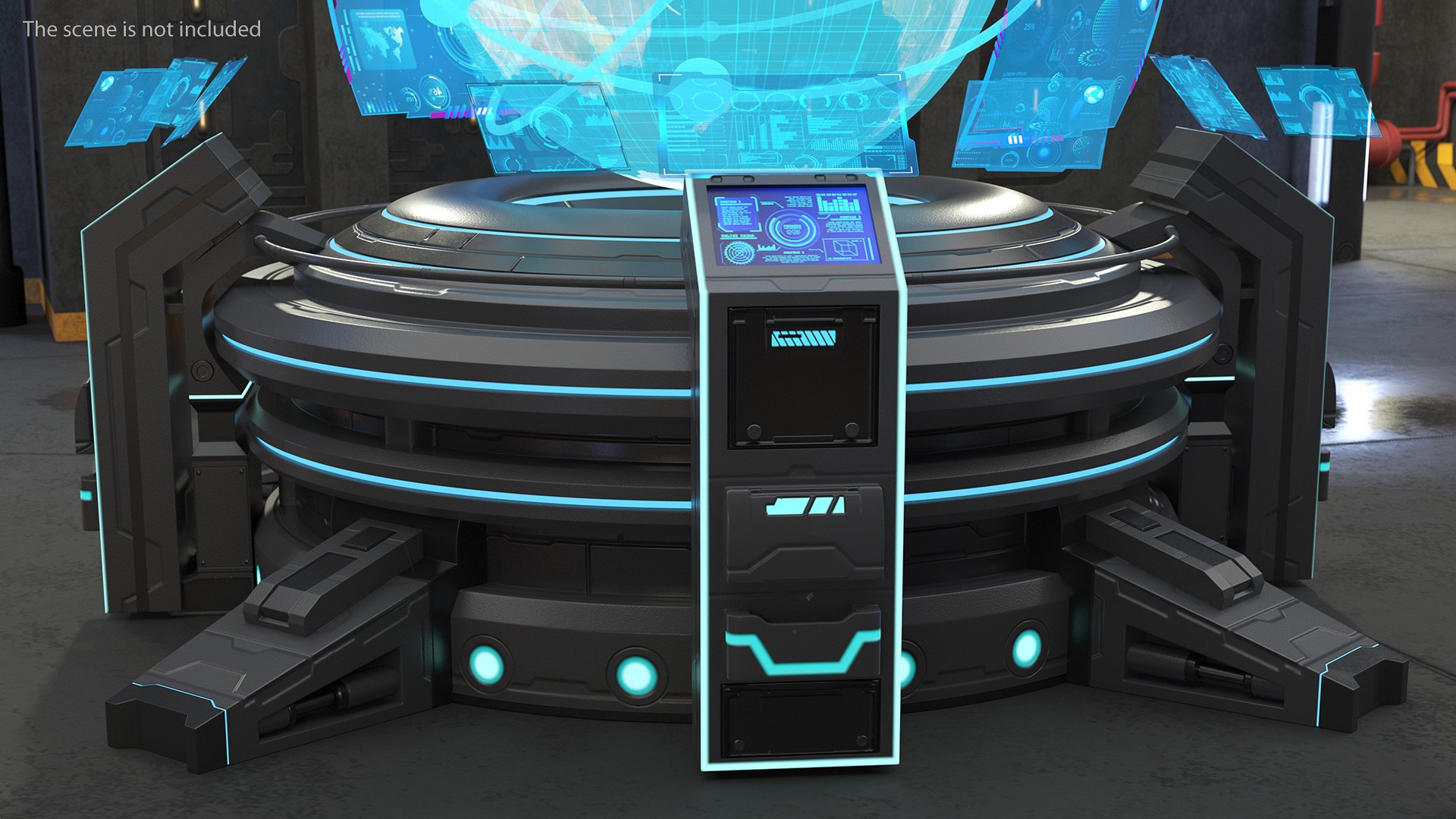 3D Futuristic Hologram Control Panel Black - TurboSquid 2292270