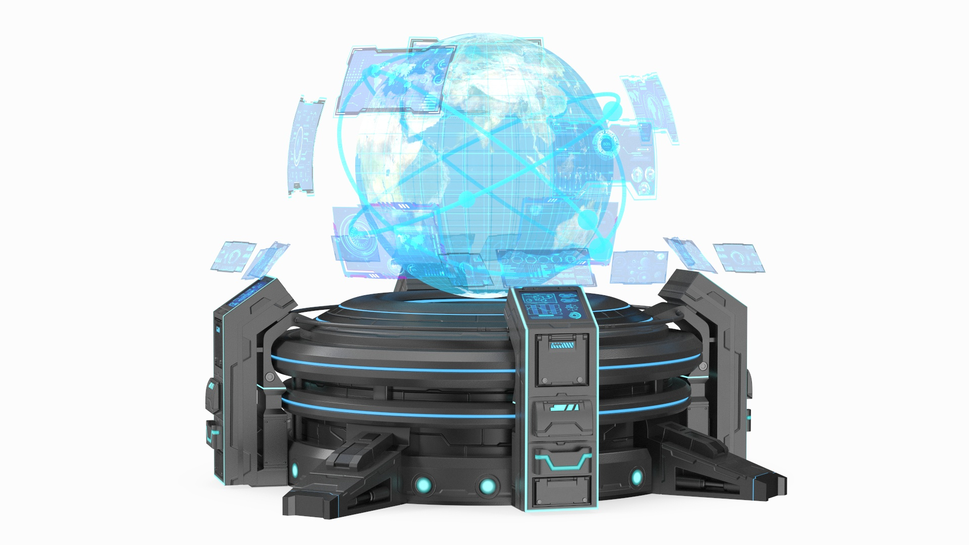 3D Futuristic Hologram Control Panel Black - TurboSquid 2292270